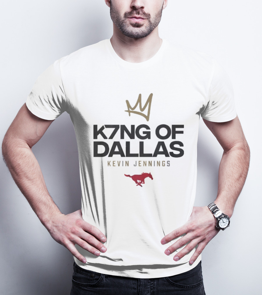 K7ng Of Dallas Kevin Jennings SMU Mustang Football T-Shirt