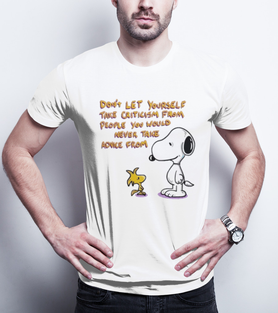 Snoopy Advice Criticism Peanuts Woodstock T-Shirt