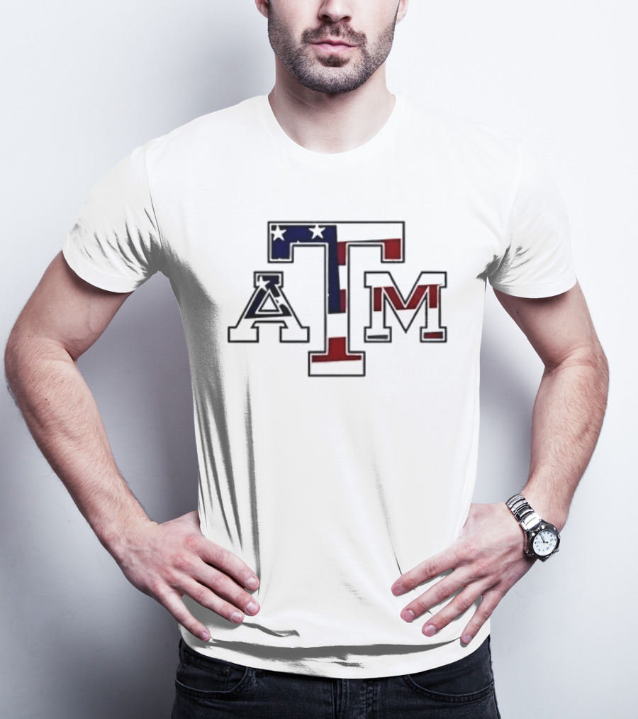 Texas A&M Football USA Flag Salute To Service T-Shirt