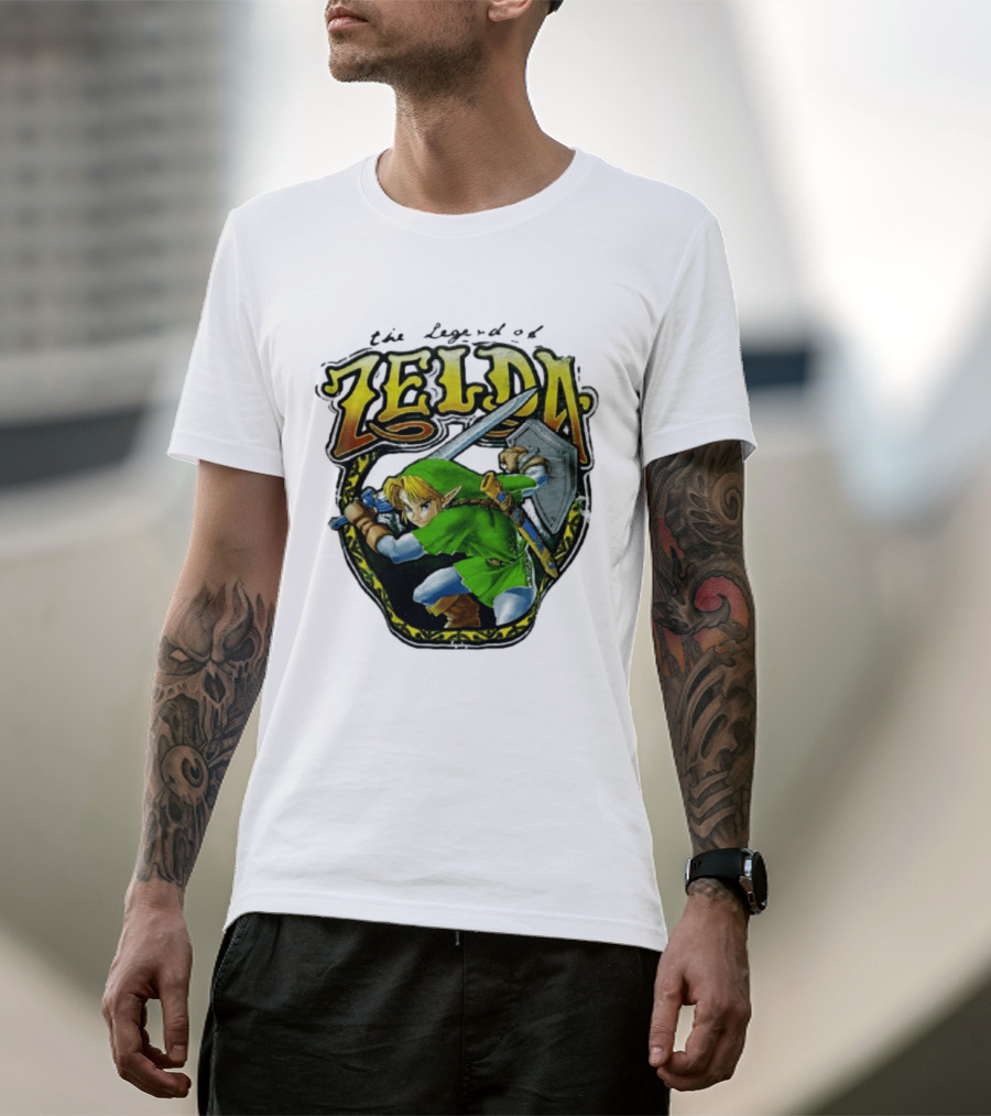 The Legend Of Zelda Link With Sword And Shield T-Shirt