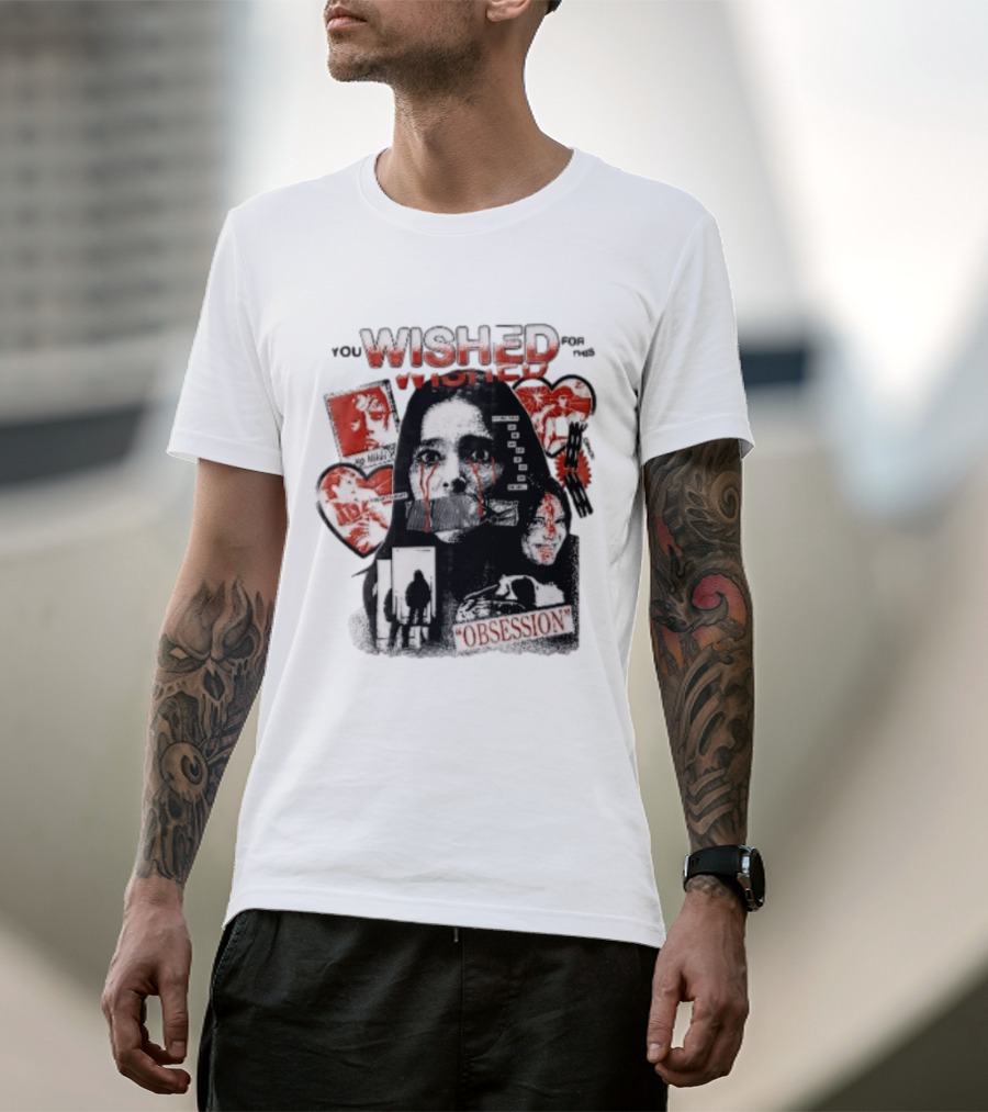 You Wished For This Obsession Nikki Halftone Gagged Woman Blood Tears Collage T-Shirt