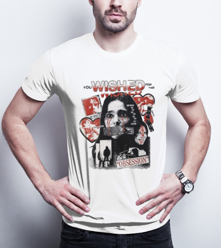 You Wished For This Obsession Nikki Halftone Gagged Woman Blood Tears Collage T-Shirt