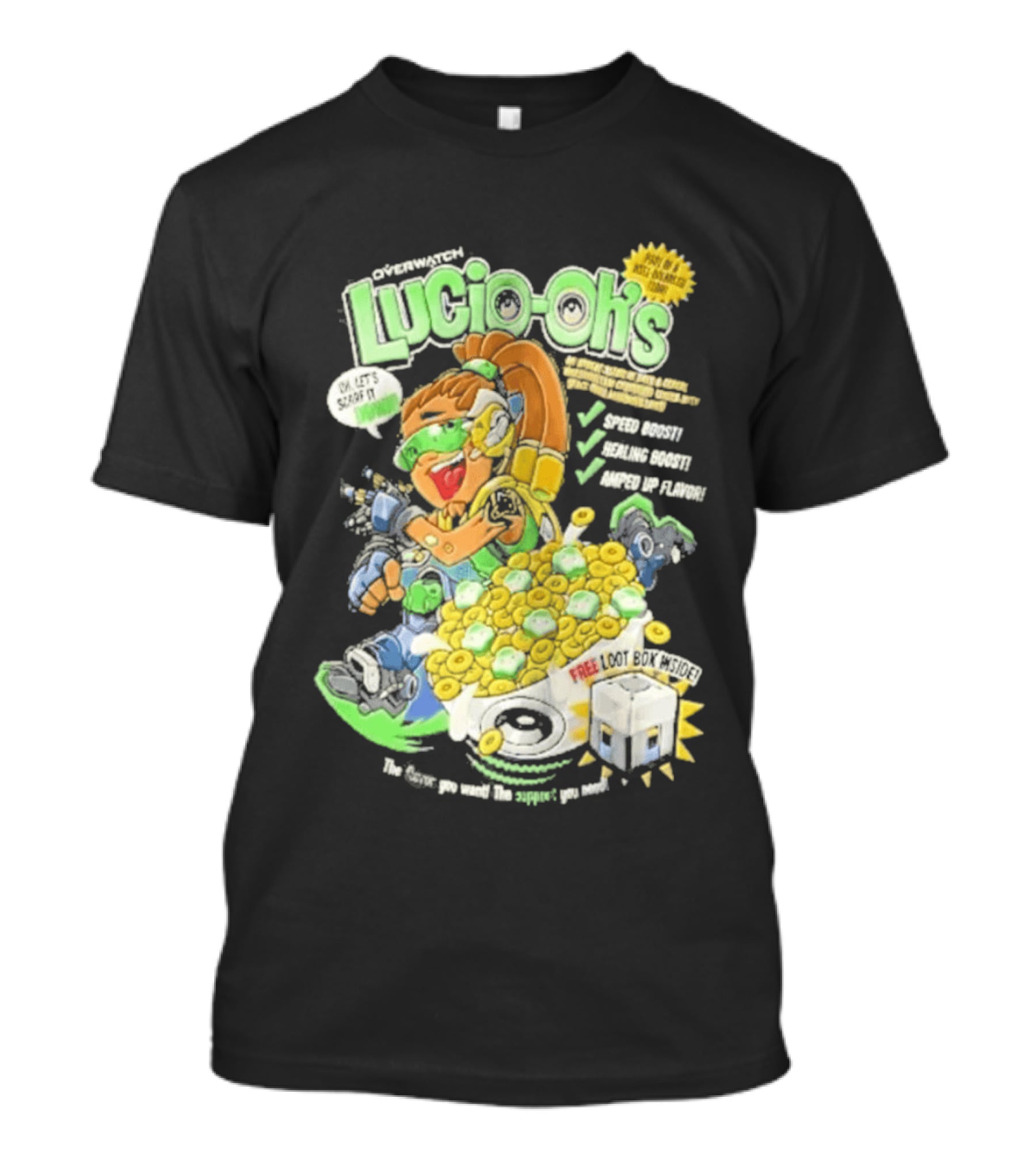 Lucio Oh's Cereal Sound Boost Sonic Waves Packed With Flavor T-Shirt