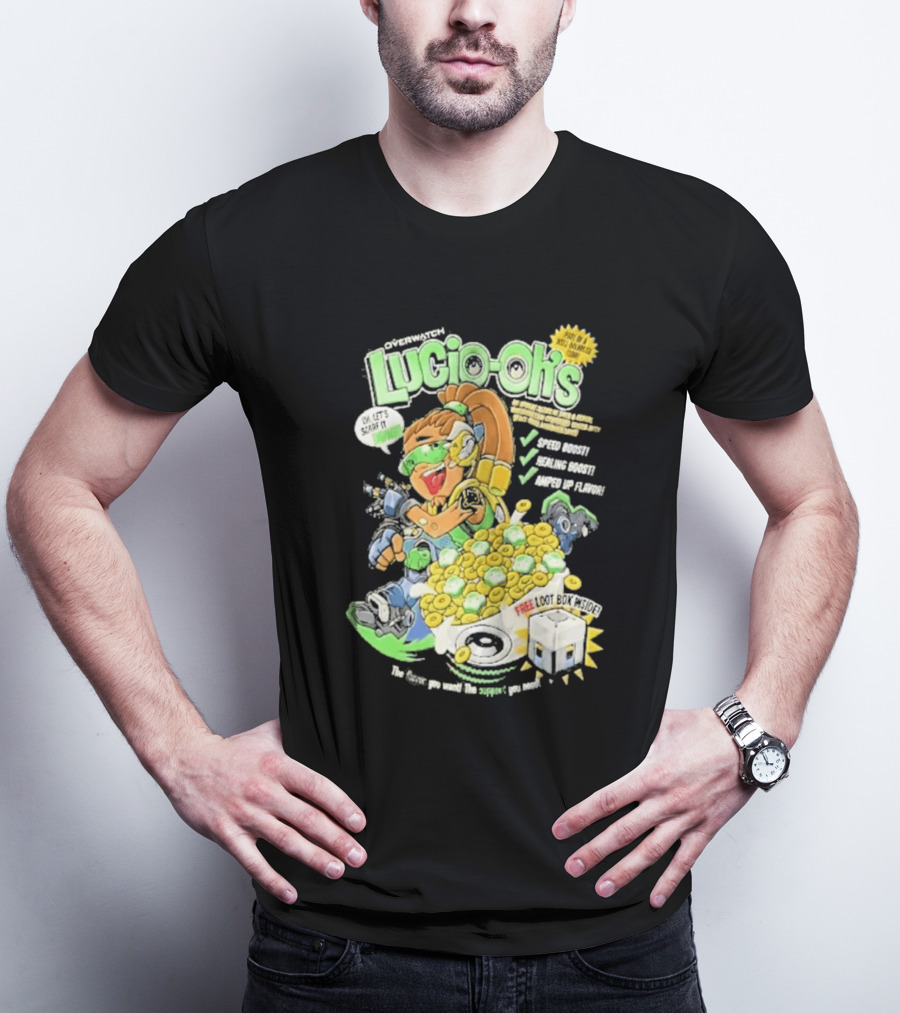 Lucio Oh's Cereal Sound Boost Sonic Waves Packed With Flavor T-Shirt