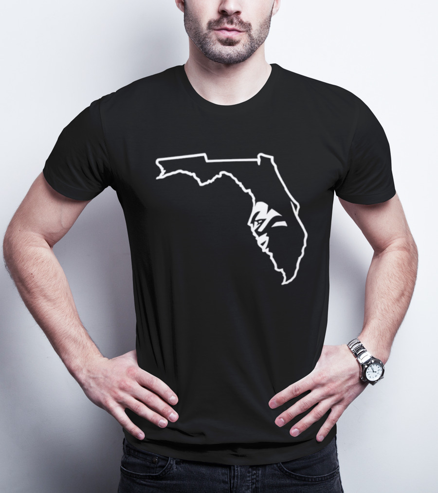 Miami Florida State Seminoles Outline Map T-Shirt