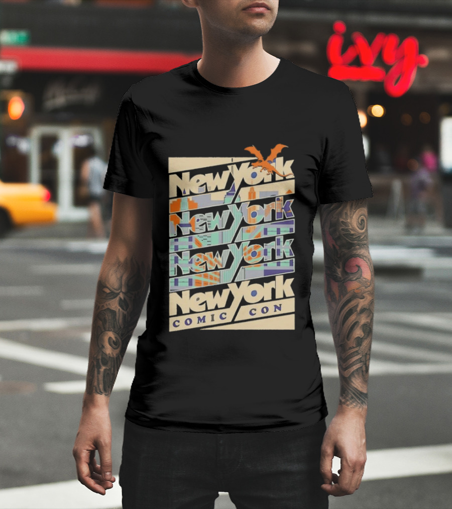 New York Comic Con Modern Skyline Dragon NYCC T-Shirt