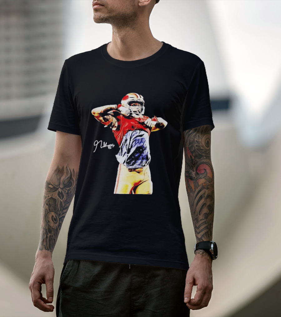 George Kittle Autograph San Francisco 49ers Football Celebration T-Shirt