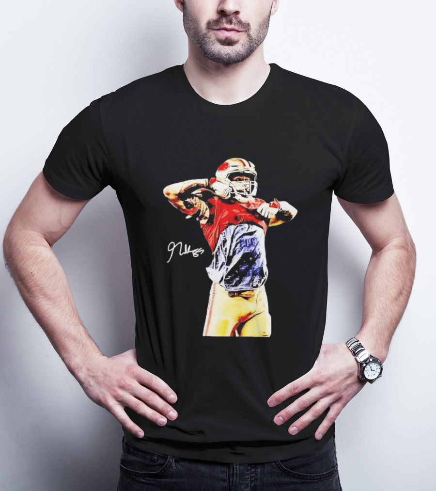 George Kittle Autograph San Francisco 49ers Football Celebration T-Shirt