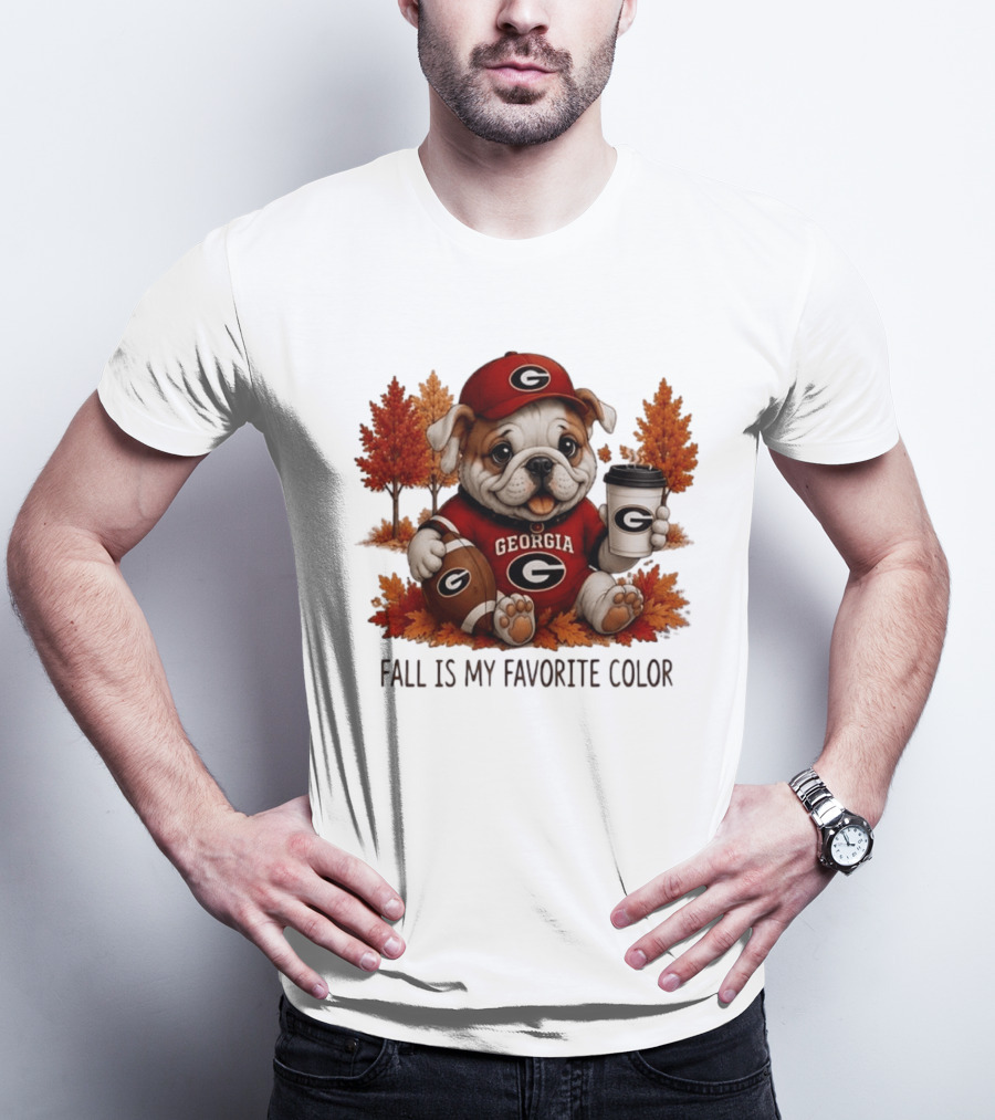 Georgia Bulldogs Fall Is My Favorite Color Football Bulldog Autumn T-Shirt