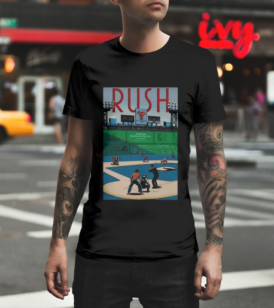 Boston Massachusetts Rush 2026 Concert Sep 12 & 14 TD Garden Baseball T-Shirt