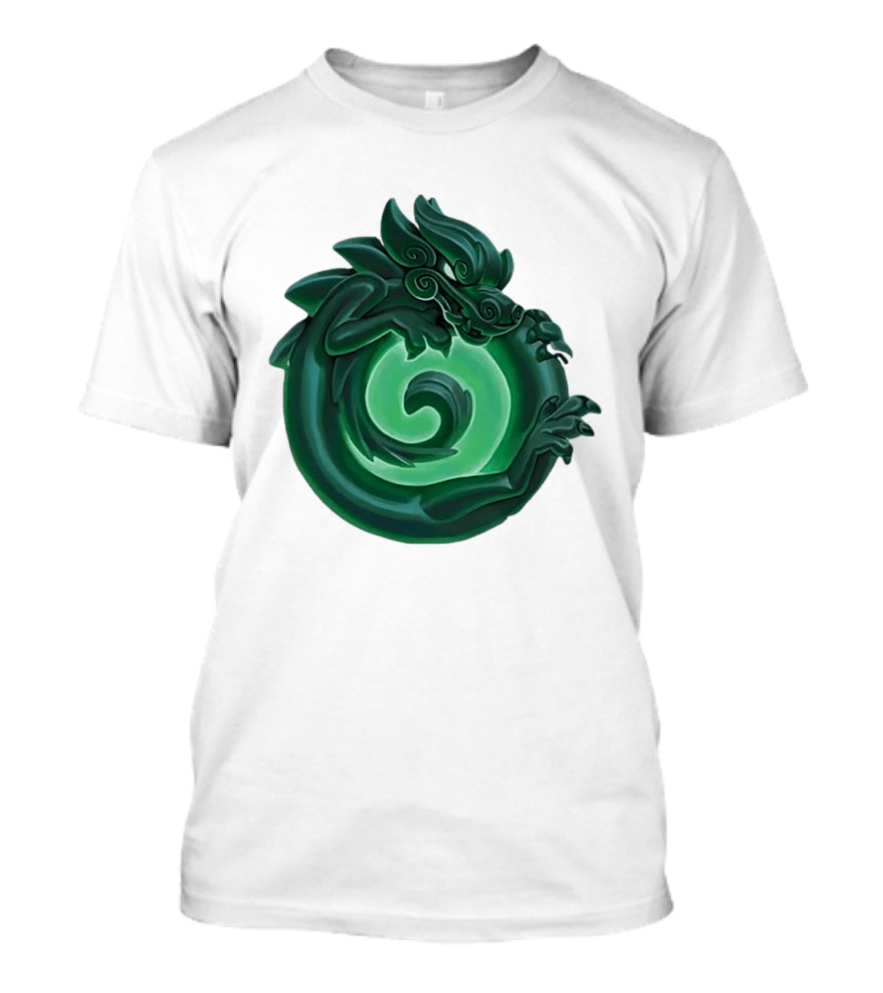 Green Jade Dragon Ouroboros Mythology Symbolic T-Shirt