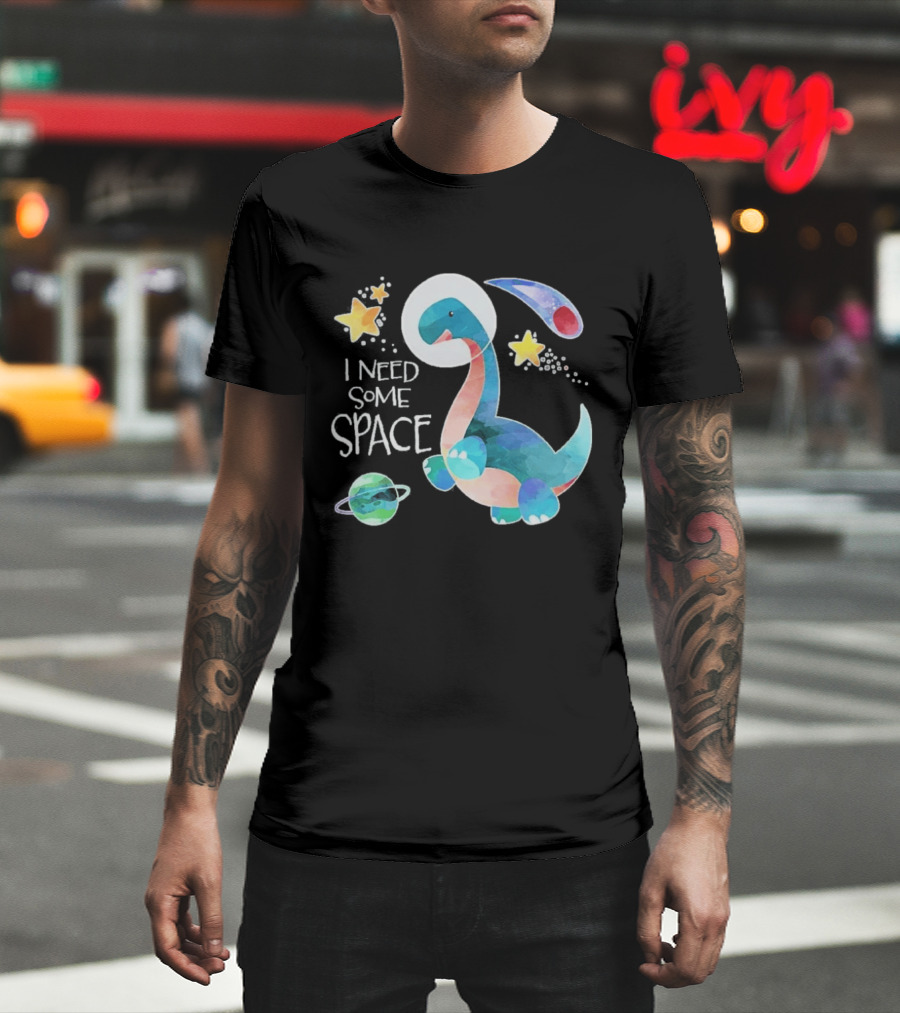 I Need Some Space Dinosaur Astronaut With Stars Planet Youth T-Shirt