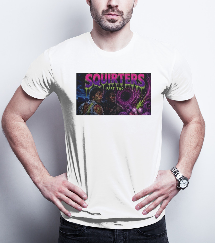 Squirters Part Two 1980s Horror Creature Scene T-Shirt
