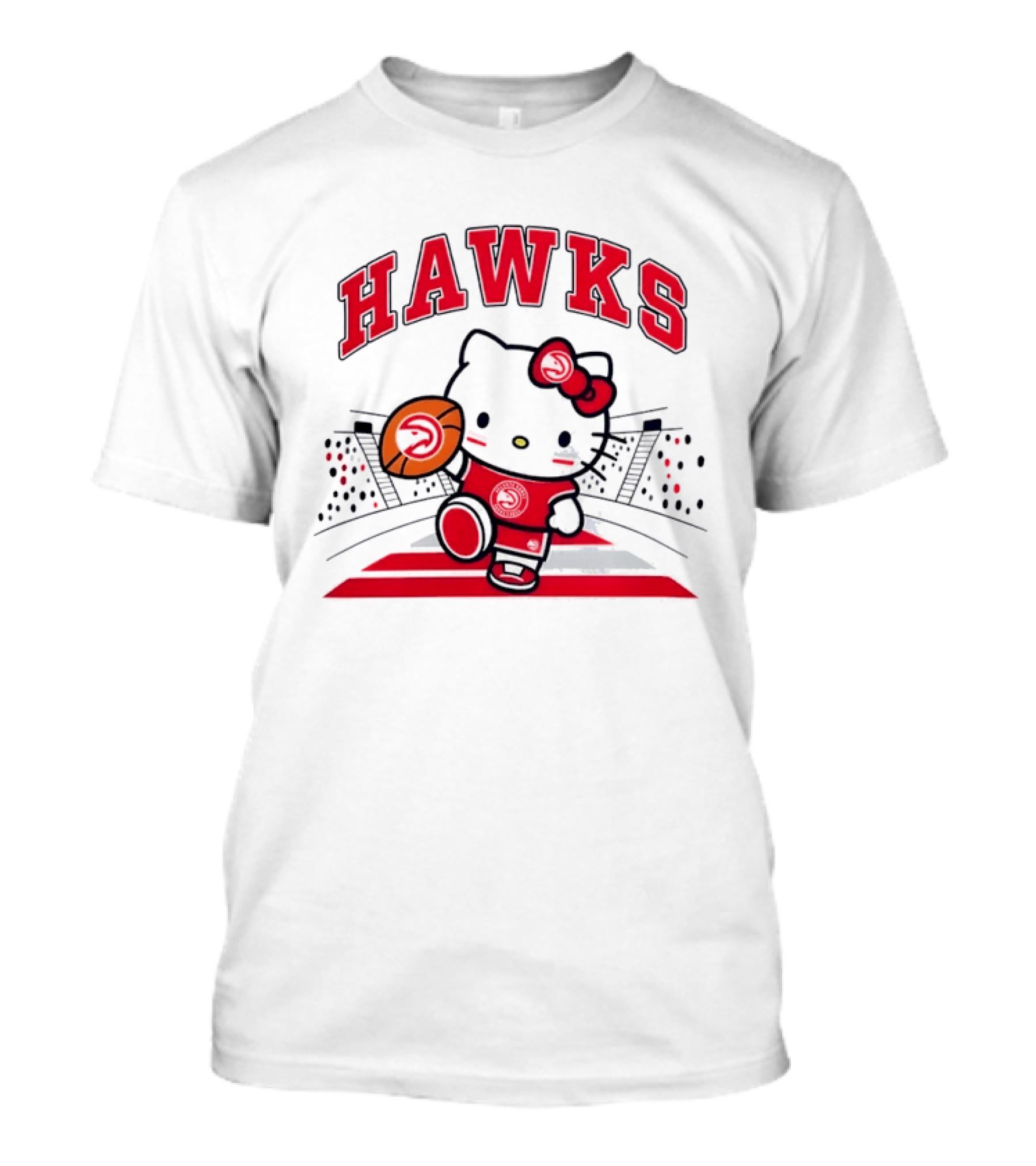 Hello Kitty Atlanta Hawks Basketball Collaboration 2026 NBA Season T-Shirt