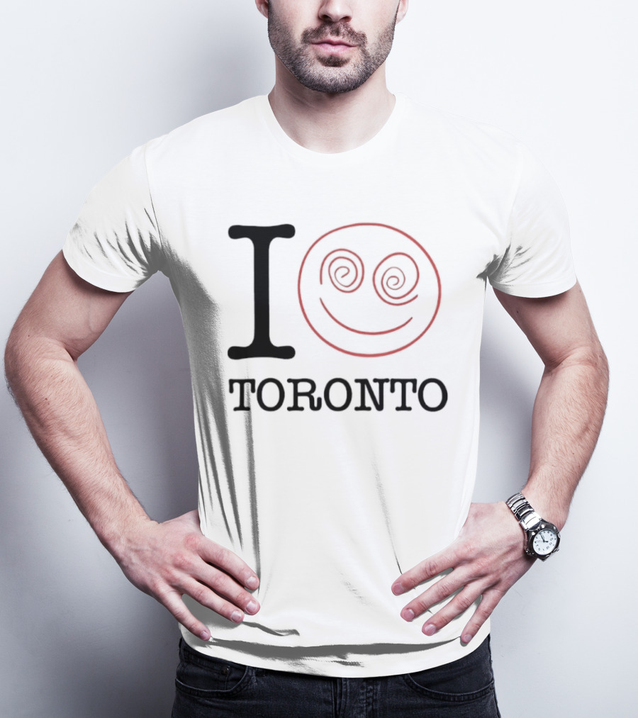 I Love Toronto Smiley Face Red Swirl Eyes Emoji T-Shirt