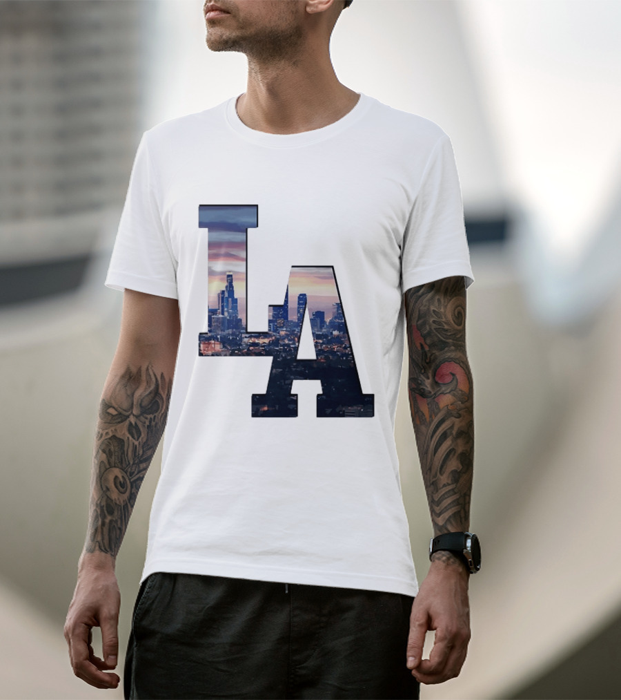Los Angeles City Skyline LA California Sunset View T-Shirt