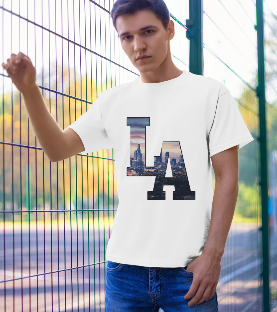 Los Angeles City Skyline LA California Sunset View T-Shirt
