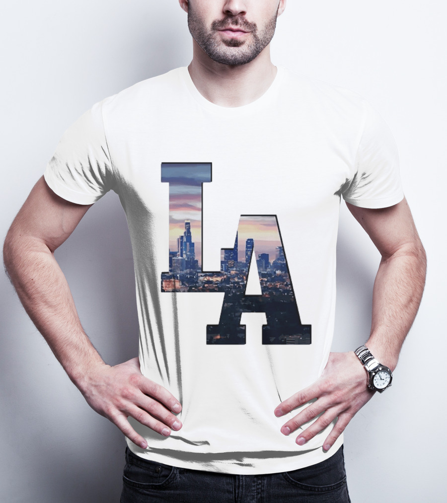 Los Angeles City Skyline LA California Sunset View T-Shirt