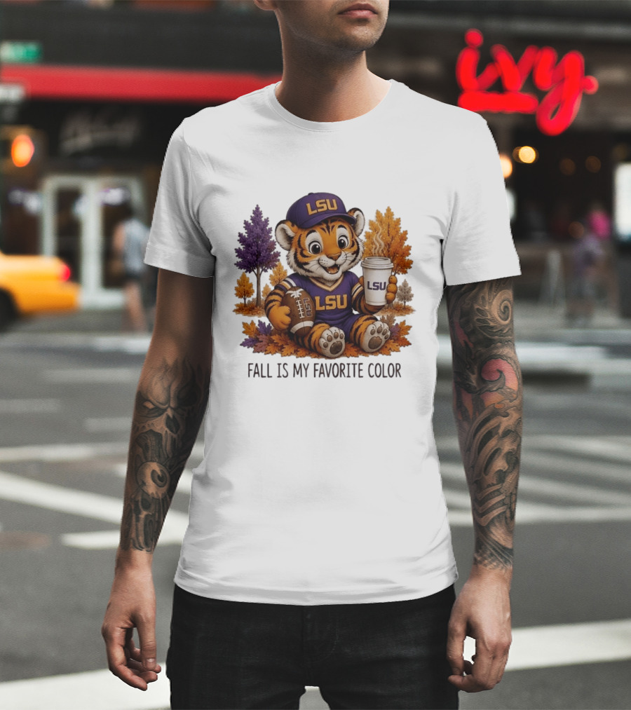 LSU Tiger Fall Is My Favorite Color College Football Cute Autumn T-Shirt