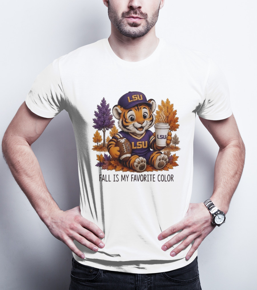 LSU Tiger Fall Is My Favorite Color College Football Cute Autumn T-Shirt