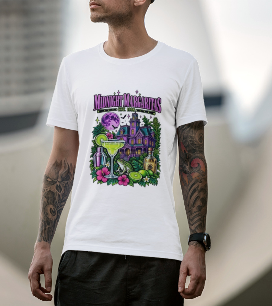 Midnight Margaritas Est. 1998 Haunted Mansion Tropical Vibes Lime And Moon Magic T-Shirt