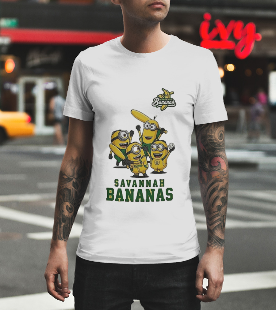 Minions Savannah Bananas Baseball Team Banana Ball Characters T-Shirt