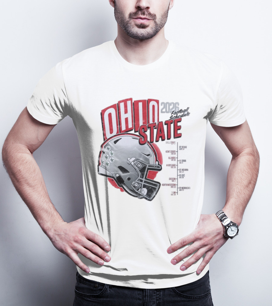 Ohio State Buckeyes 2026 Football Schedule Helmet T-Shirt