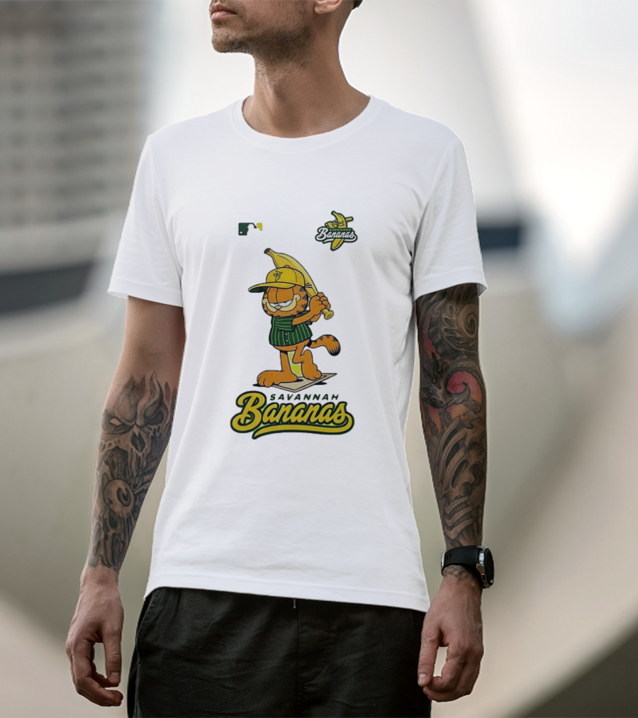Savannah Bananas Cartoon Orange Cat Baseball MLB T-Shirt