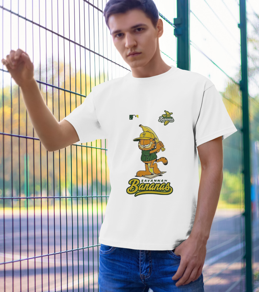 Savannah Bananas Cartoon Orange Cat Baseball MLB T-Shirt