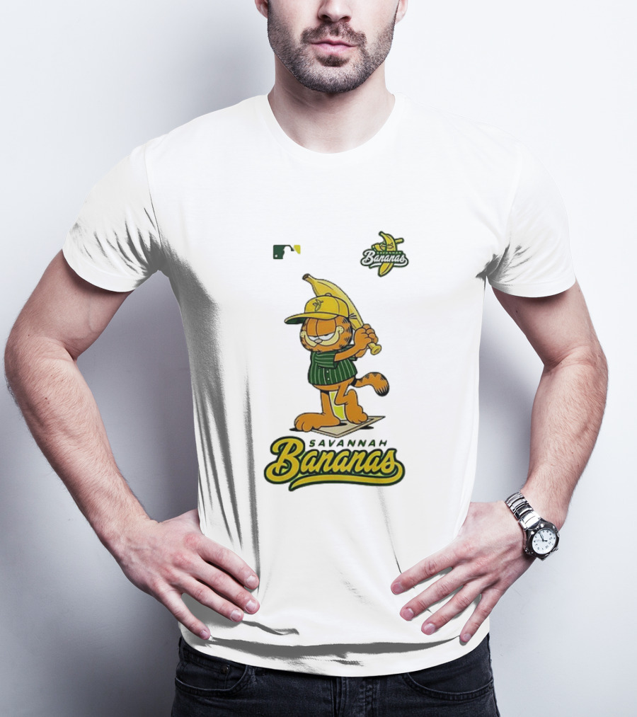 Savannah Bananas Cartoon Orange Cat Baseball MLB T-Shirt