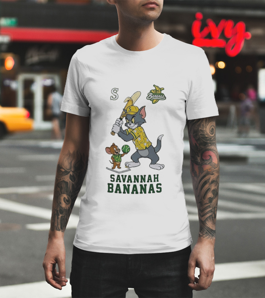 Tom And Jerry Savannah Bananas Baseball Fan T-Shirt