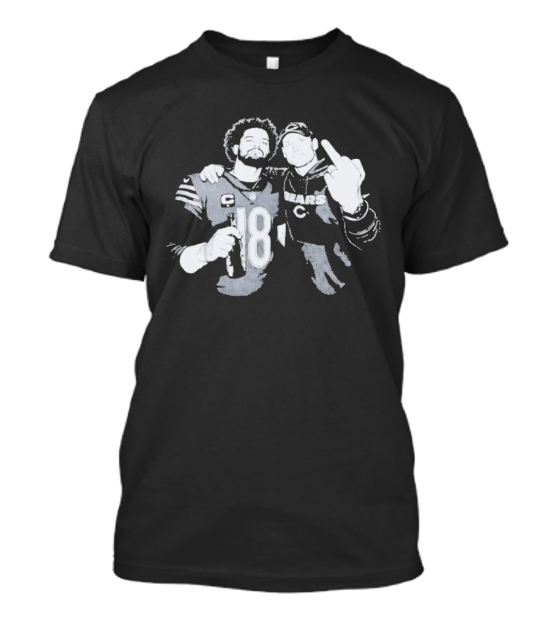 Bears Caleb Williams Ben Johnson Middle Finger Gesture T-Shirt