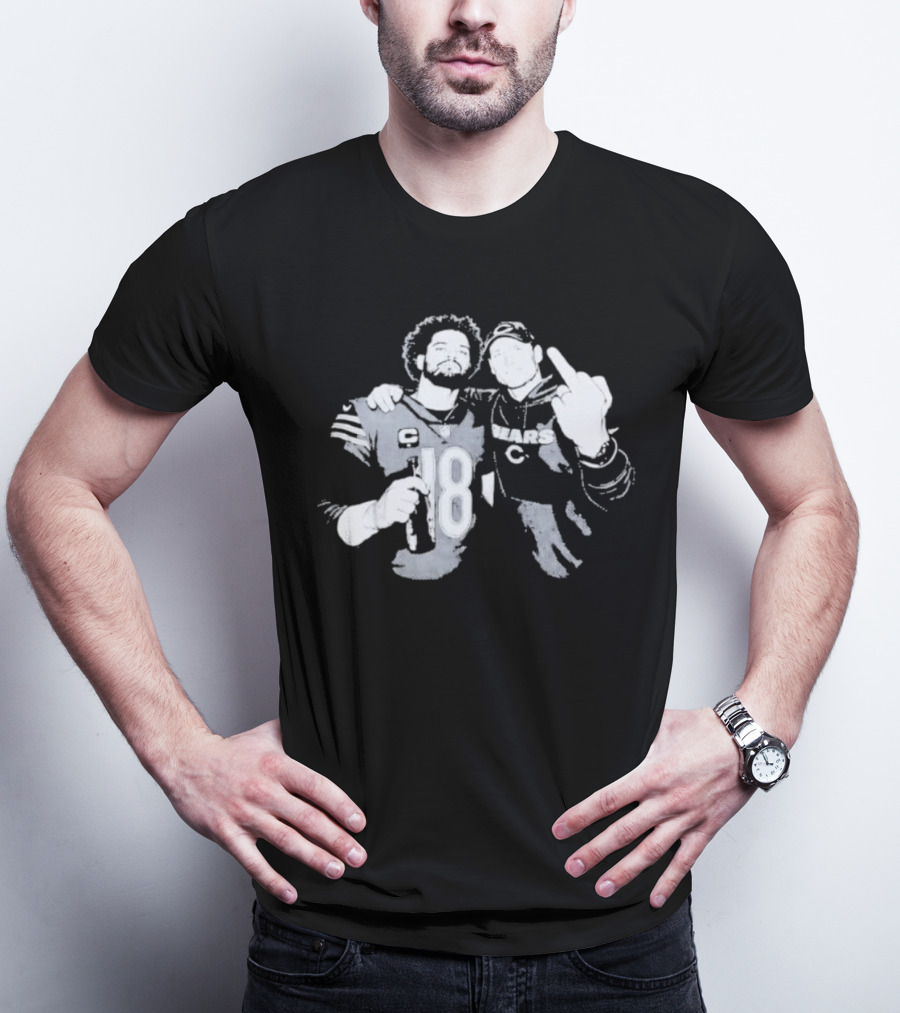 Bears Caleb Williams Ben Johnson Middle Finger Gesture T-Shirt