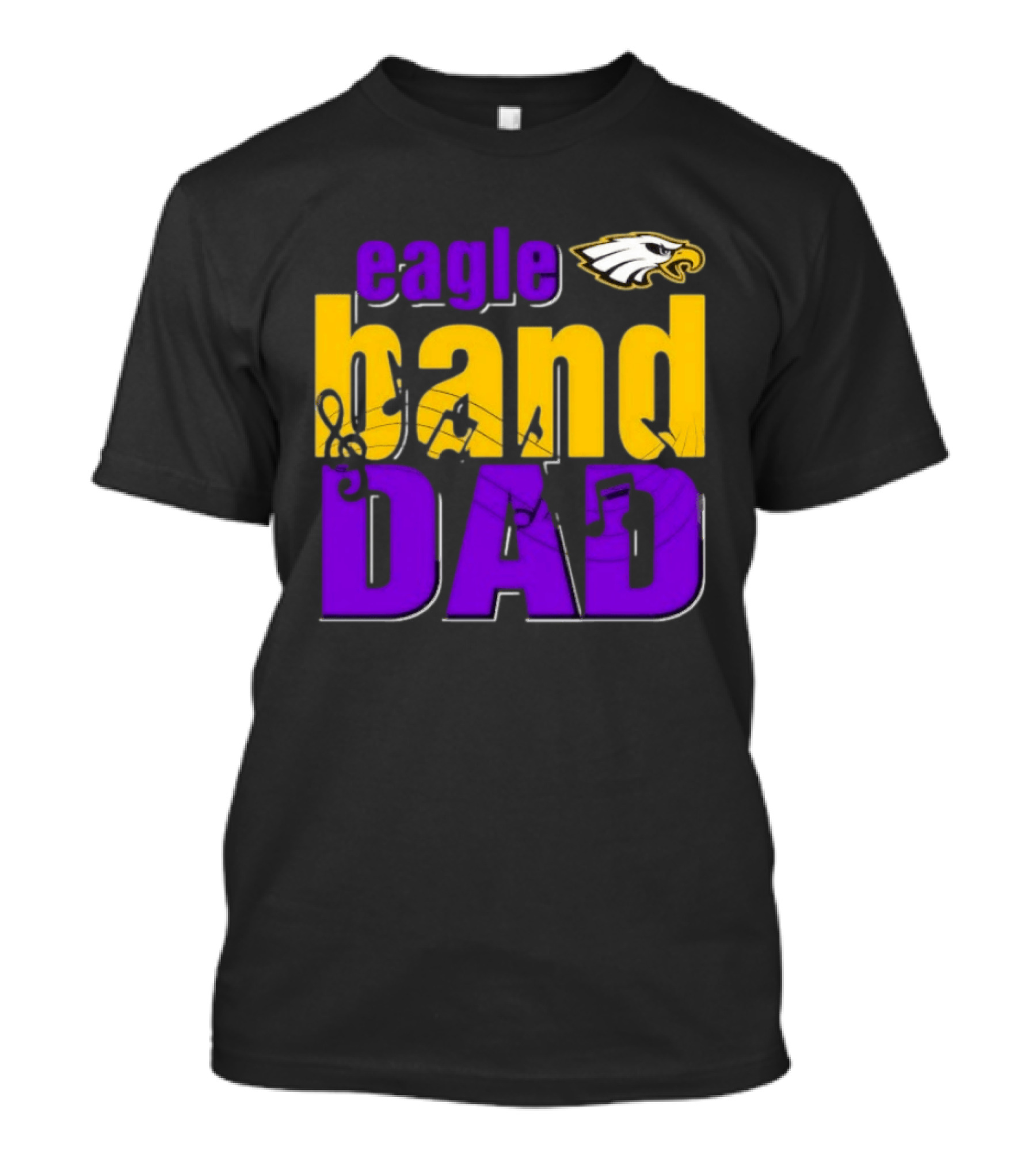 Eagle Band Dad With Eagle Head Icon Yellow And Purple T-Shirt