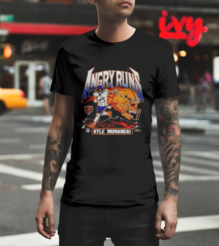 Angry Runs Kyle Monangai Chicago Bears Football NFL 2023 T-Shirt