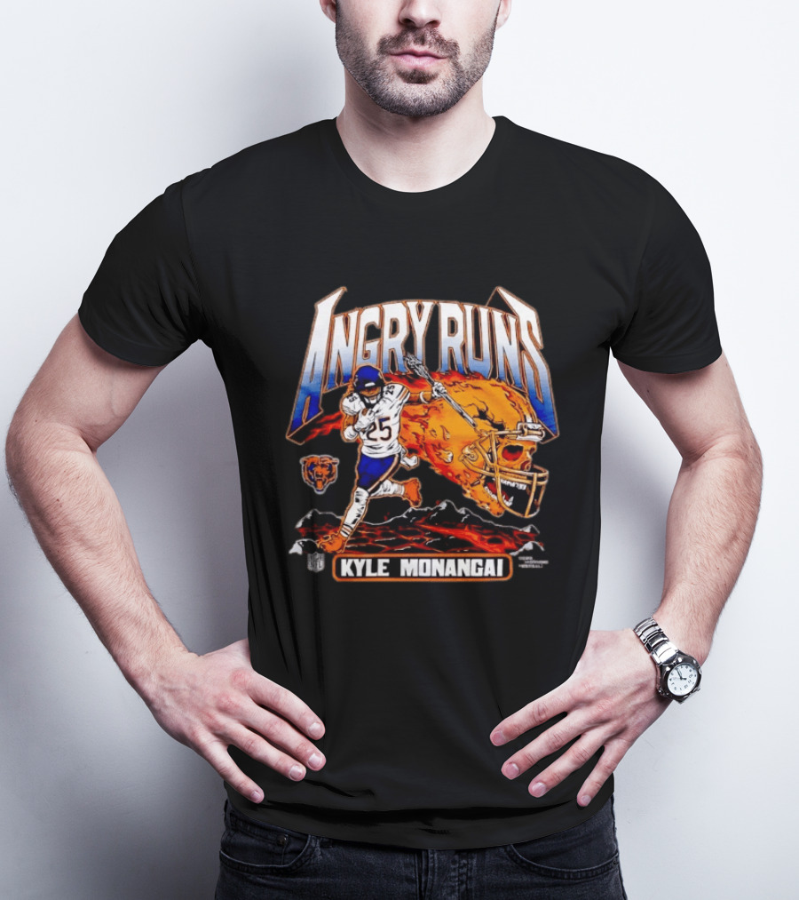 Angry Runs Kyle Monangai Chicago Bears Football NFL 2023 T-Shirt