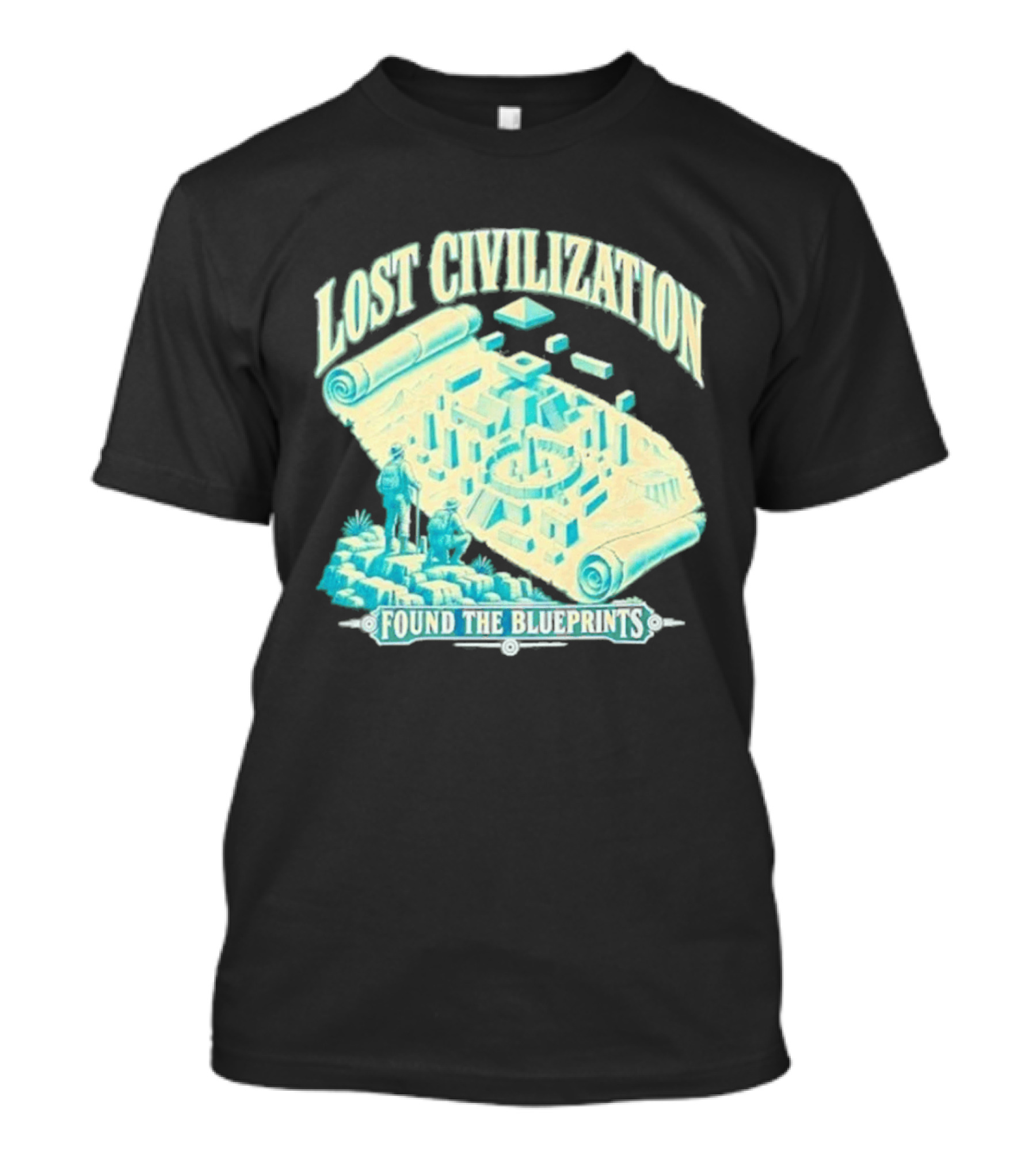 Lost Civilization Ancient Exploration Found Blueprints T-Shirt