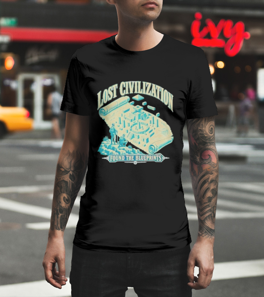 Lost Civilization Ancient Exploration Found Blueprints T-Shirt