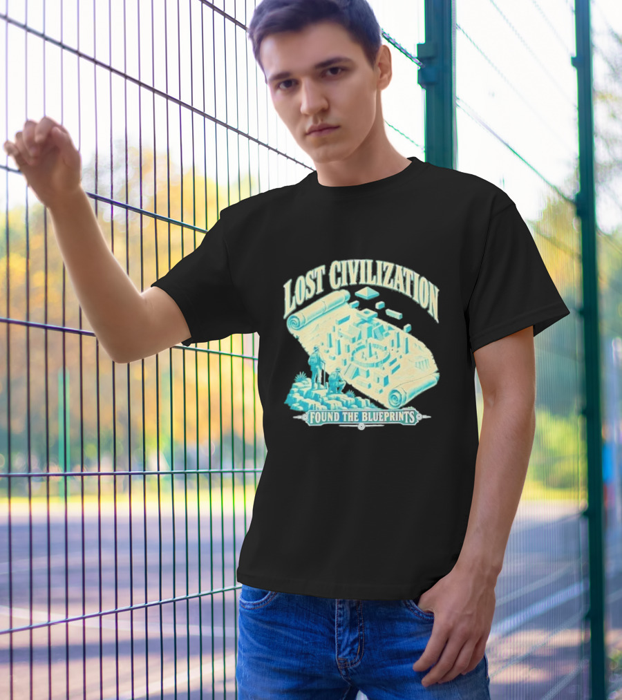 Lost Civilization Ancient Exploration Found Blueprints T-Shirt