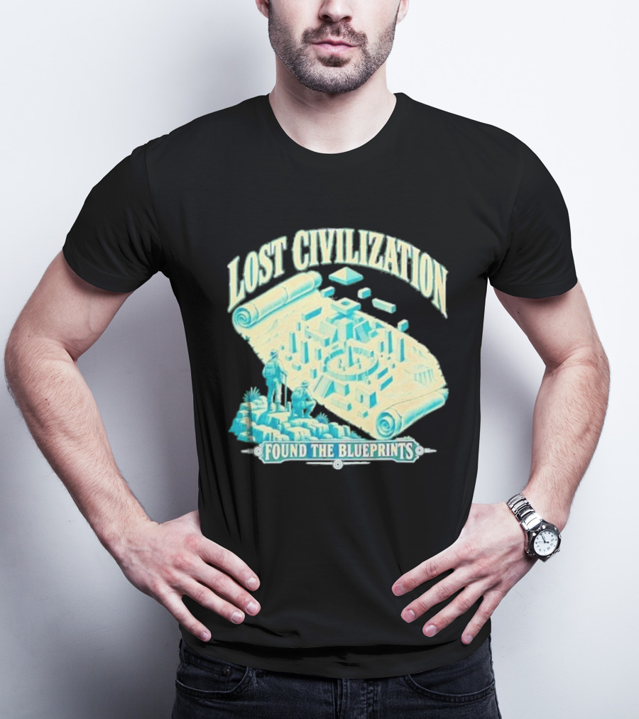Lost Civilization Ancient Exploration Found Blueprints T-Shirt