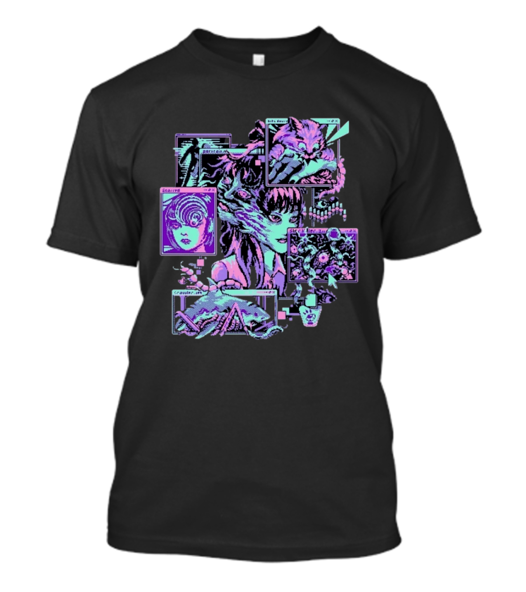 Scarred Crawler Glitch Aesthetic Portraits And Digital Art Panels T-Shirt