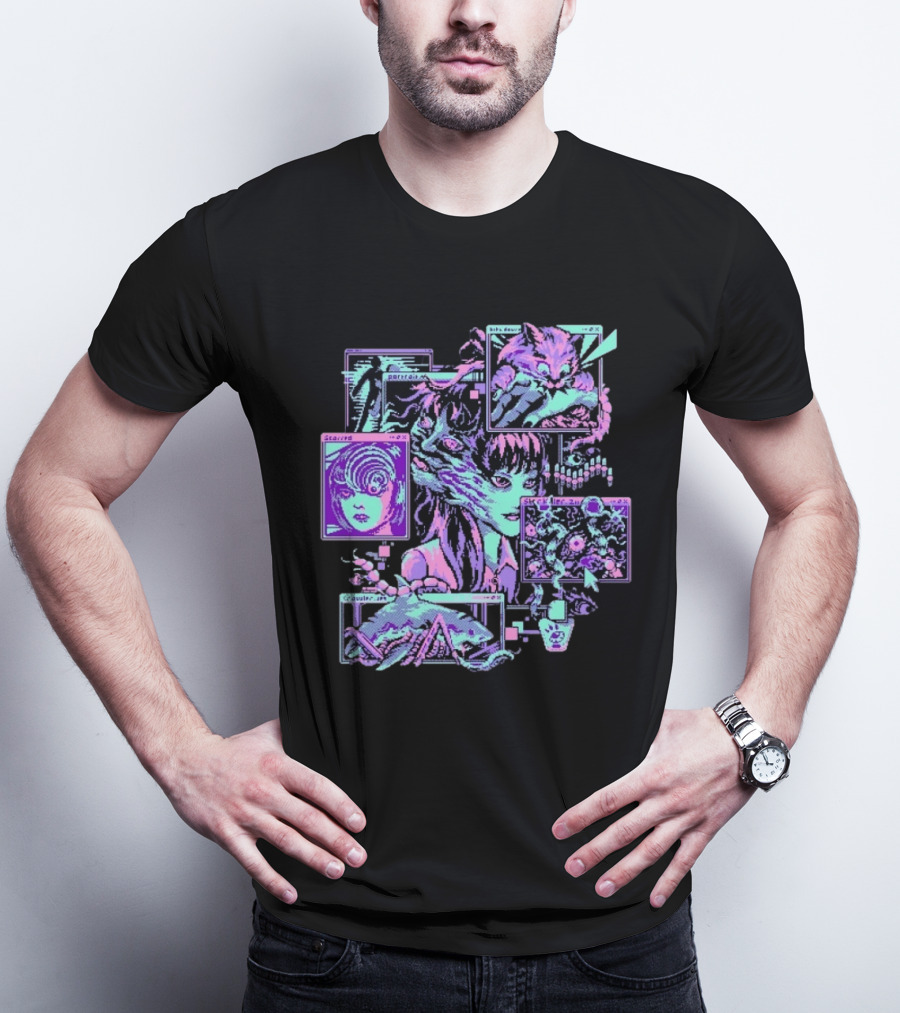 Scarred Crawler Glitch Aesthetic Portraits And Digital Art Panels T-Shirt