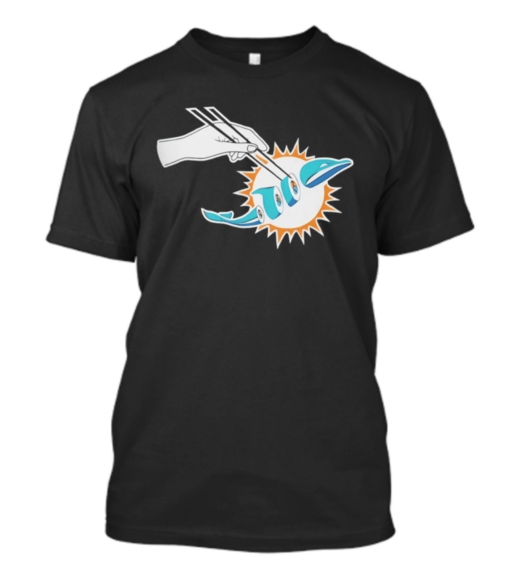 Miami Dolphins Sushi Roll Chopsticks T-Shirt