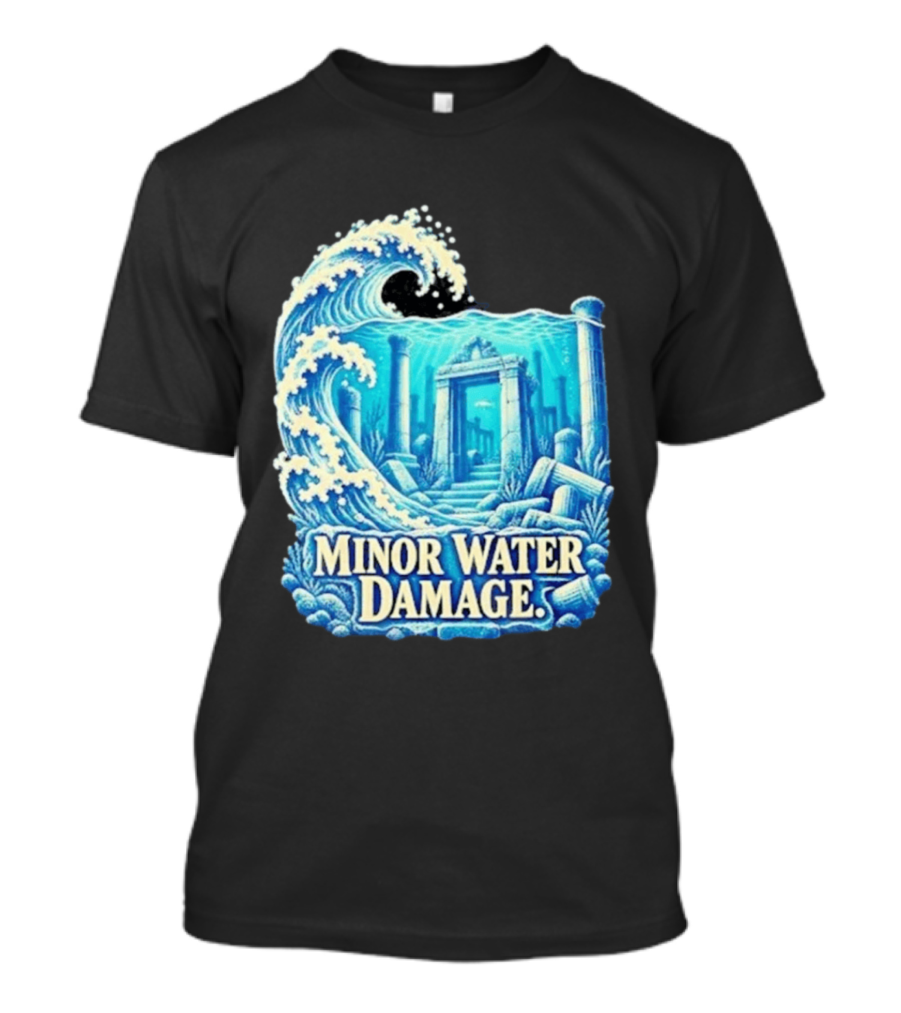 Minor Water Damage Ancient Architecture Underwater Ruins T-Shirt