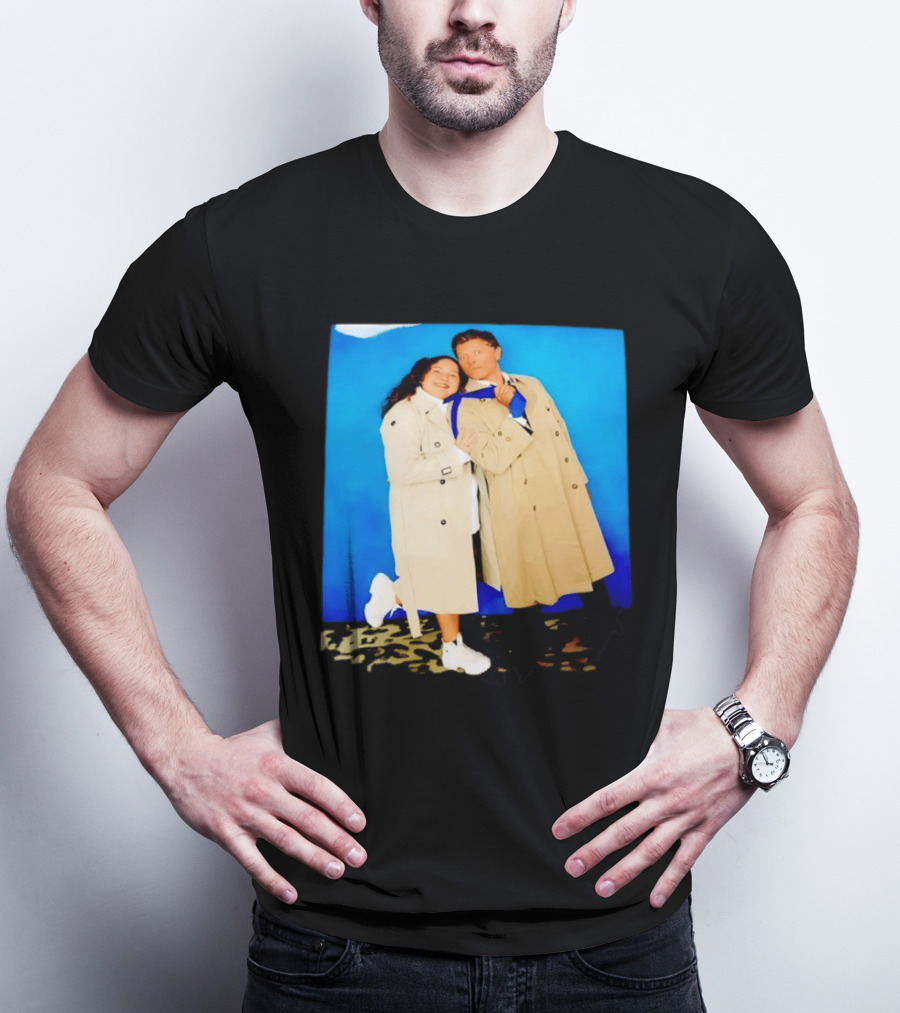 Misha Collins Castiel Supernatural Photo Trench Coat And Tie T-Shirt