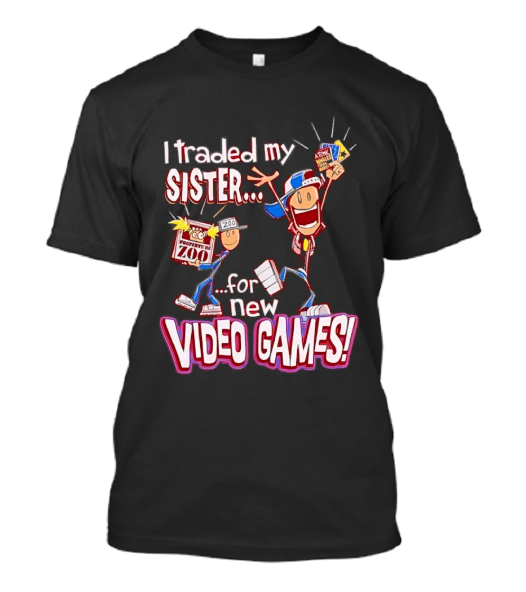 I Traded My Sister For New Zoo Video Games Cartoon T-Shirt
