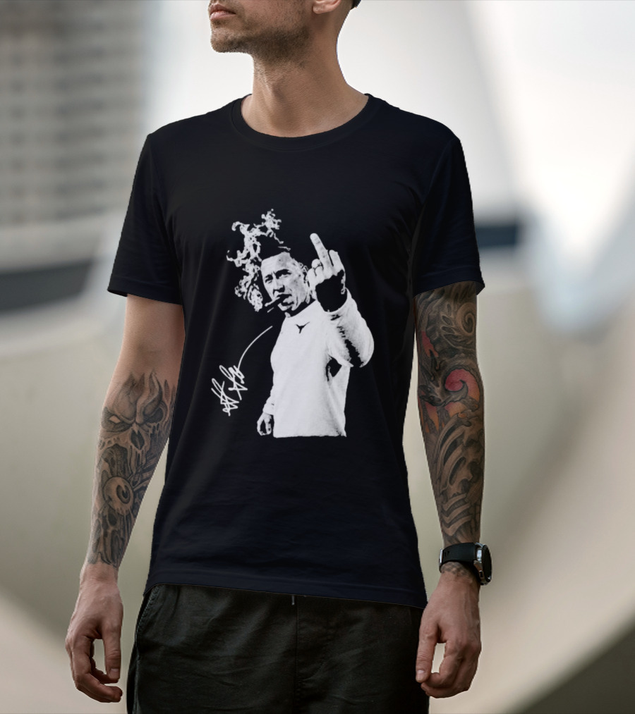 Steve Sarkisian Gesture Smoking Cigar Signature T-Shirt