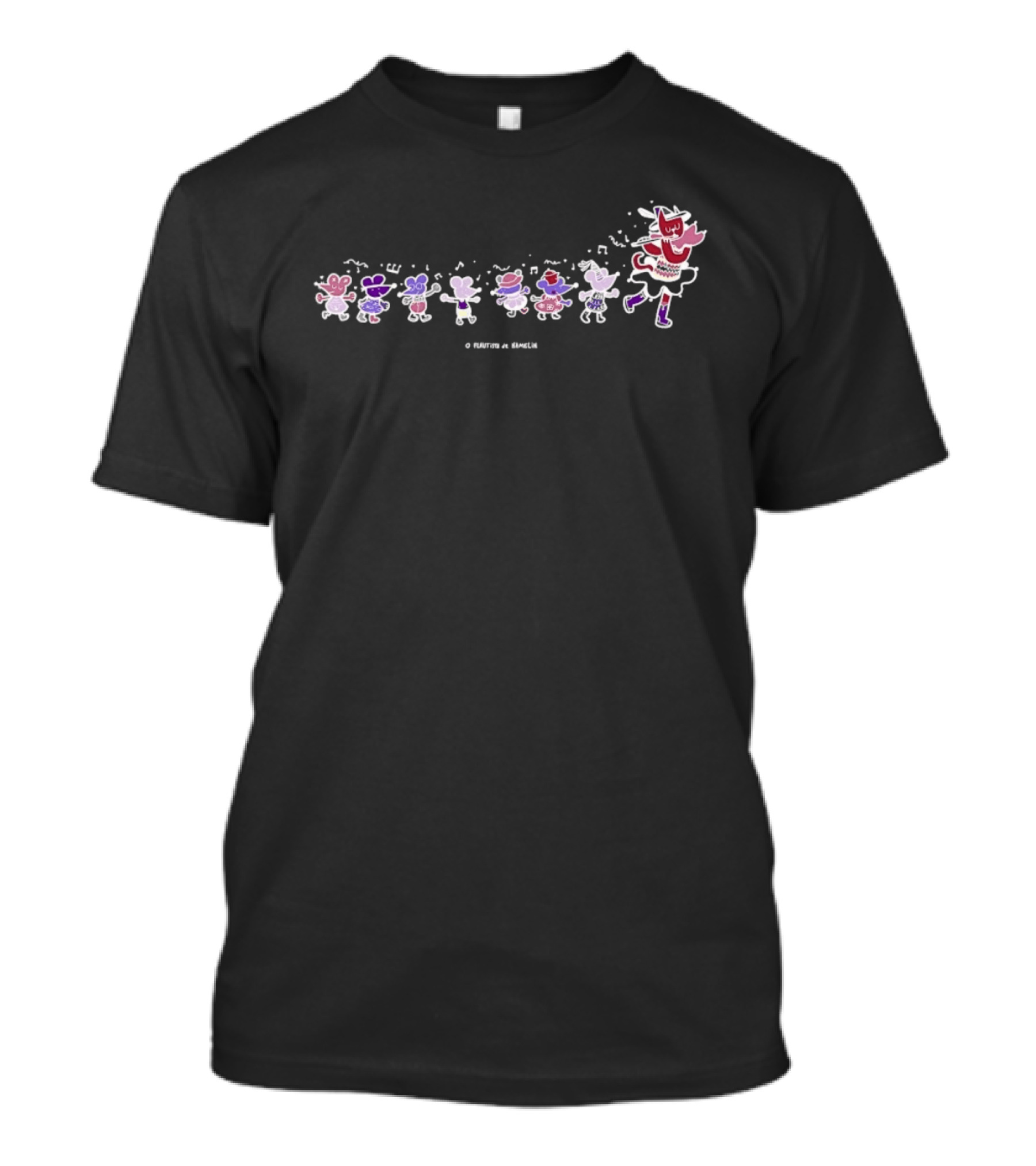 O Flautista De Hamelin Pied Piper Fairy Tale Mouse Parade T-Shirt