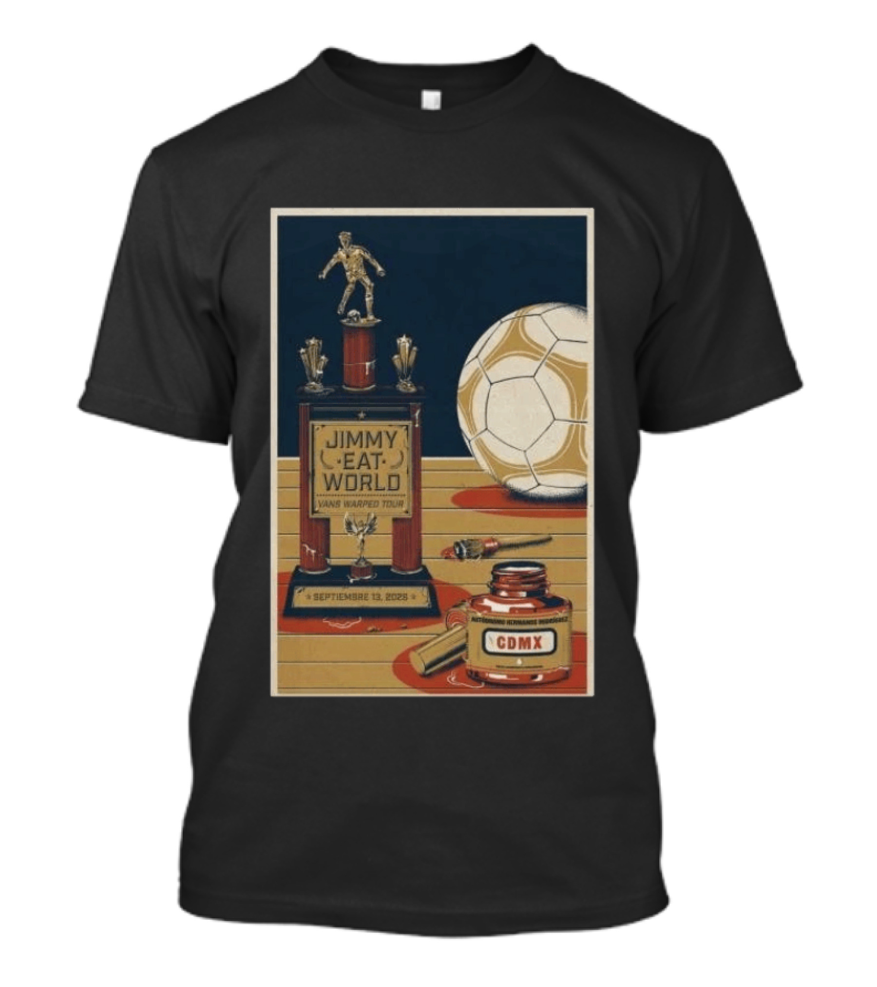 Jimmy Eat World Vans Warped Tour Mexico City September 13 2026 Autódromo Hermanos Rodríguez CDMX Soccer Trophy T-Shirt