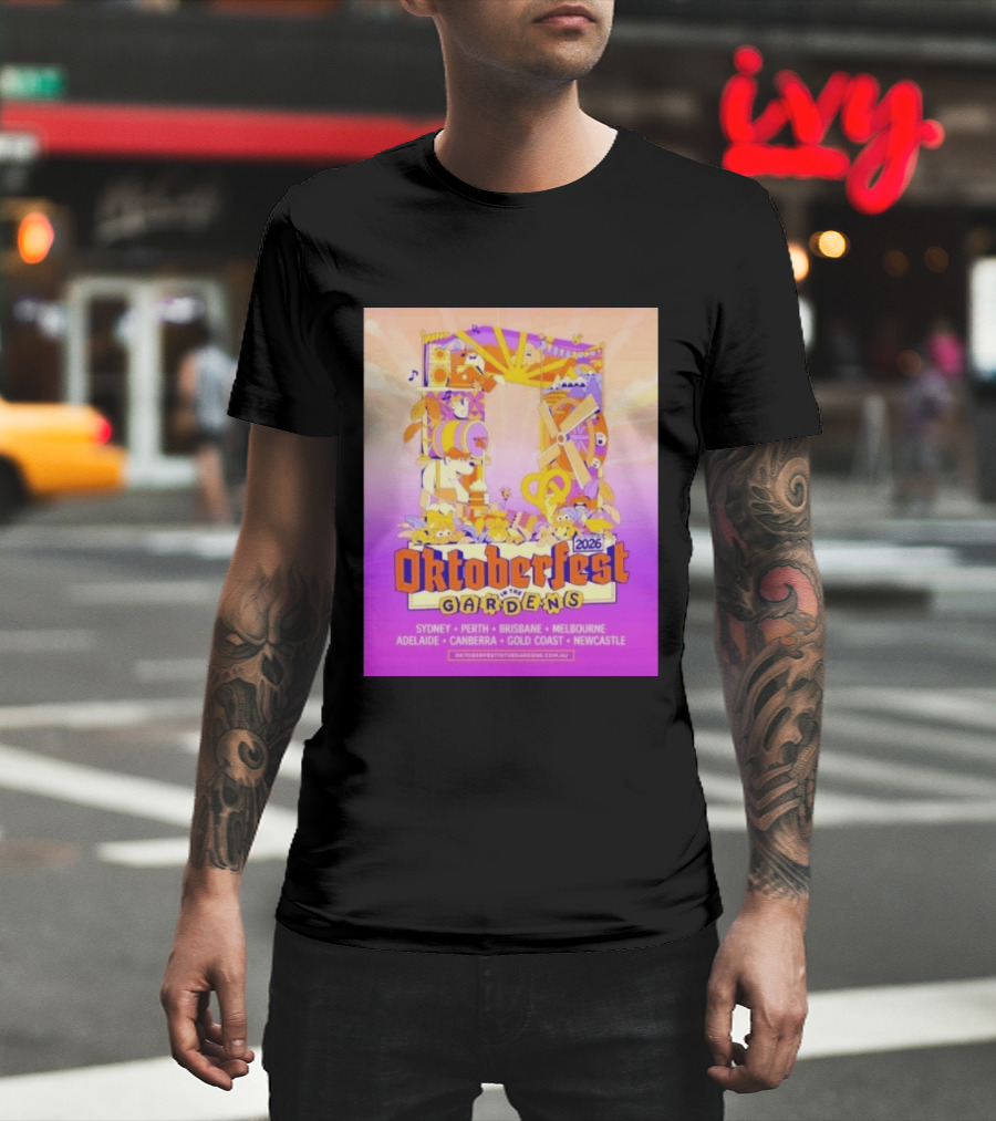 Oktoberfest In The Gardens 2026 Australian Tour Sydney Perth Brisbane Melbourne Adelaide Canberra Gold Coast Newcastle T-Shirt